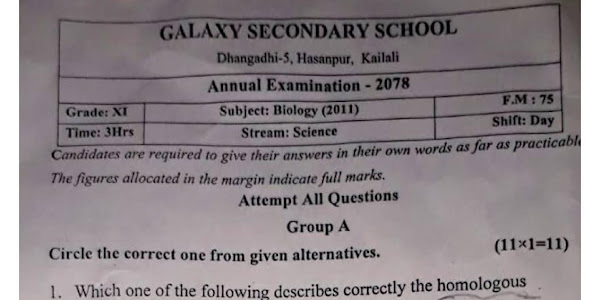 Class 11 Model Question - Nepali Educate - Educational Resources for ...