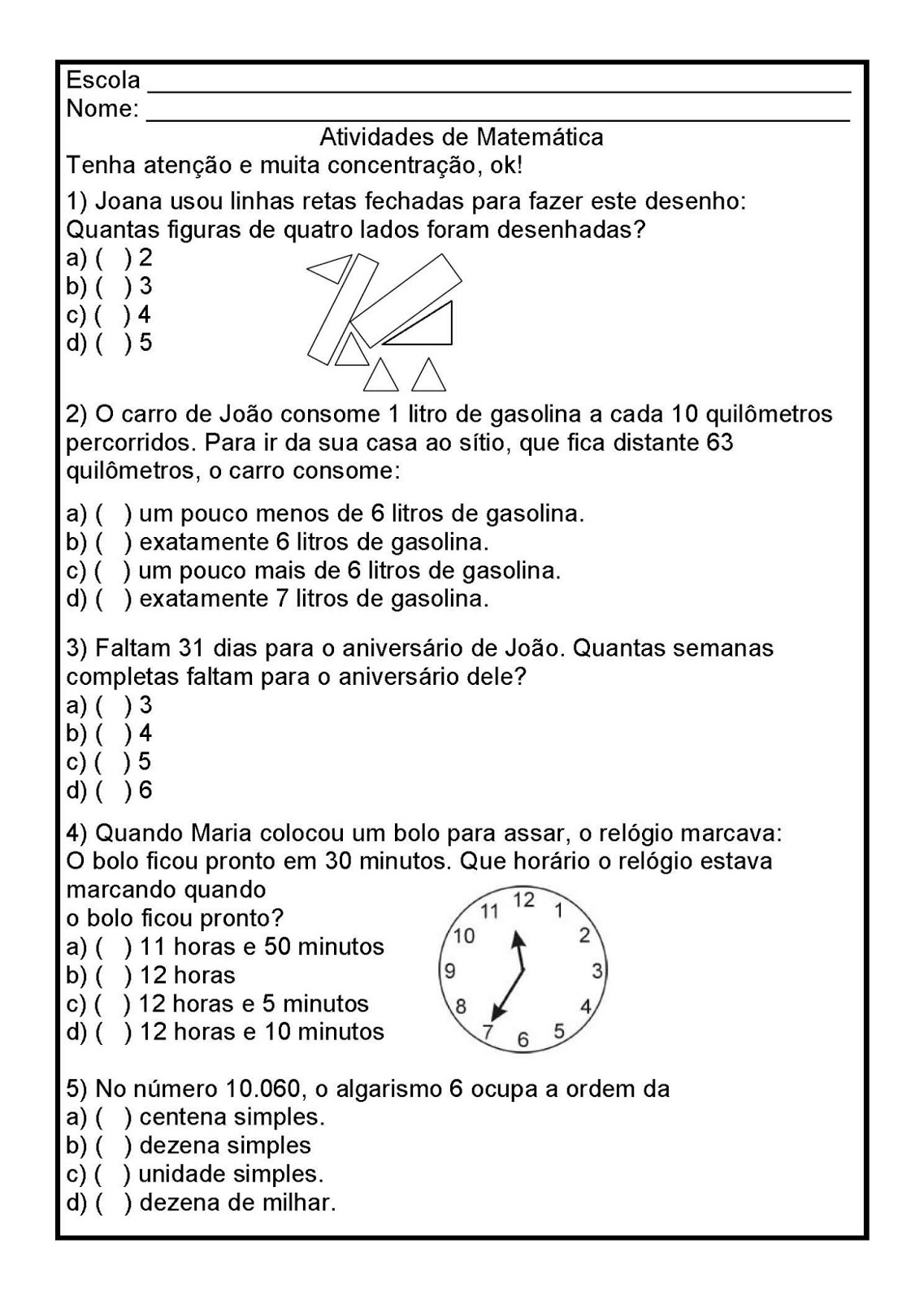 Atividades 5o Ano Matemática - RETOEDU Atividades 5o Ano Matemática - RETOEDU