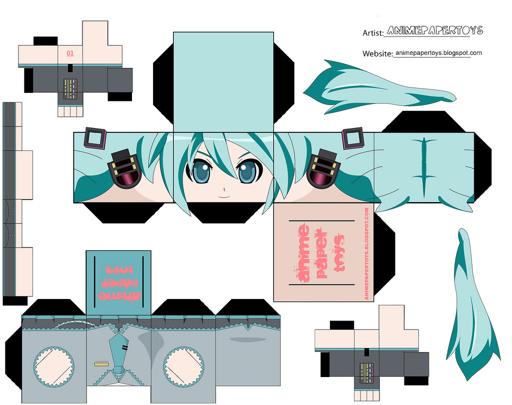 station ohayo world: Paper Toys Vocaloid para imprimir