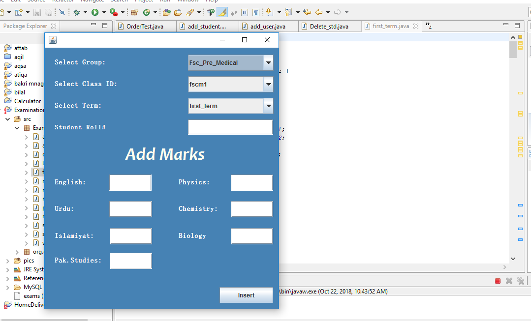 Examination Management System Outstanding Java Project | With Database ...
