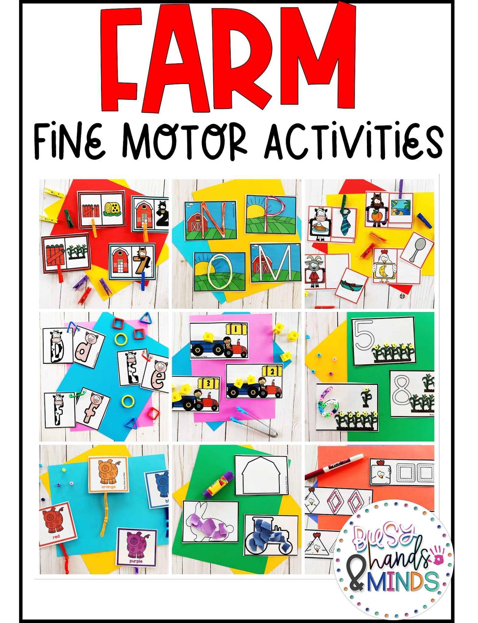 Farm Fine Motor Task Boxes for Preschool | Busy Hands and Minds