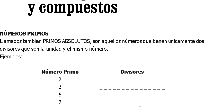 NUMEROS PRIMOS Y COMPUESTOS EJERCICIOS RESUELTOS PDF