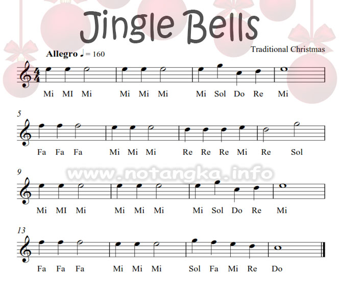Not Angka Jingle Bells - Kumpulan Not Lagu Not Angka Jingle Bells - Kumpulan Not Lagu