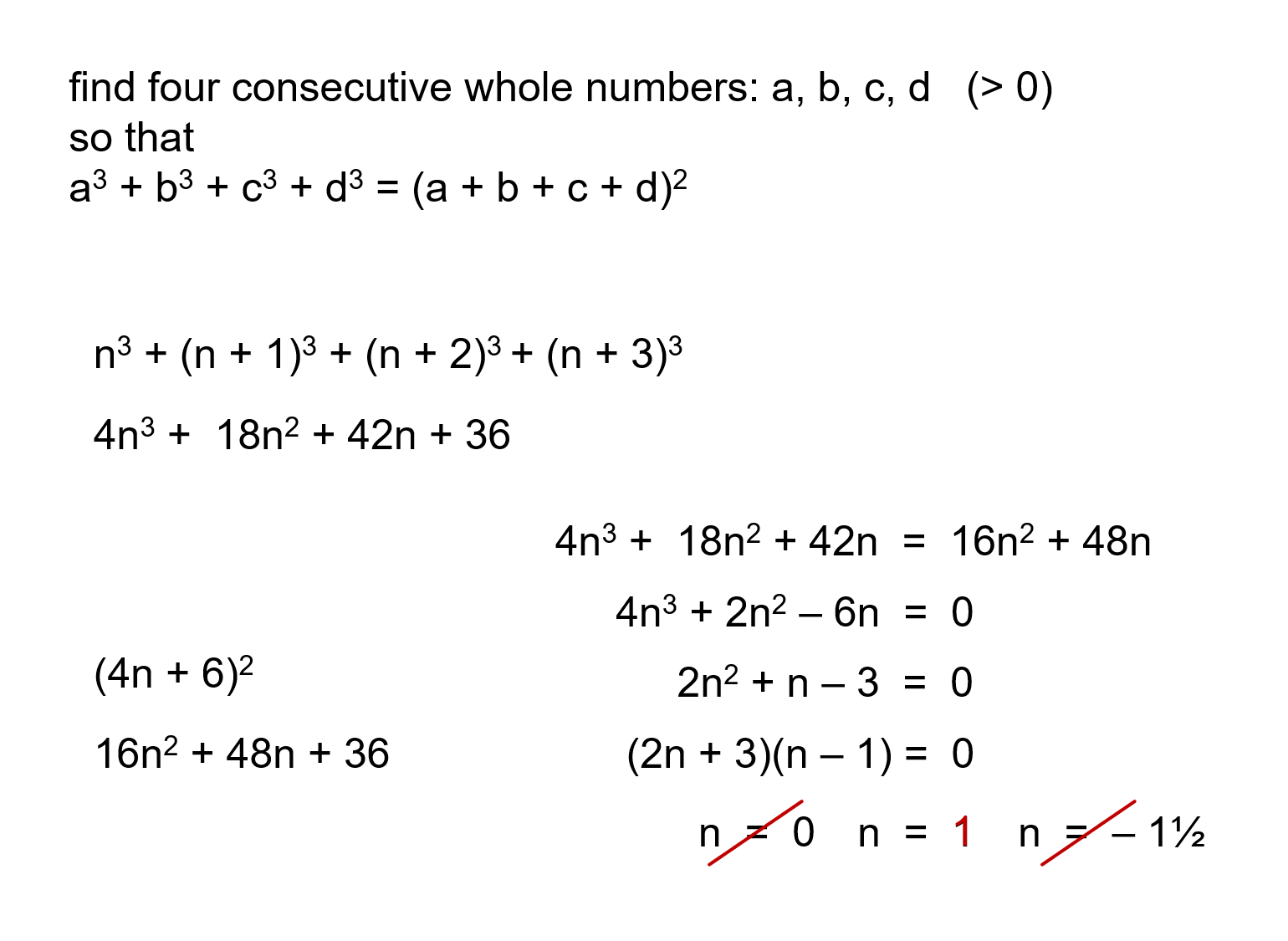 MEDIAN Don Steward mathematics teaching: summing the cubes
