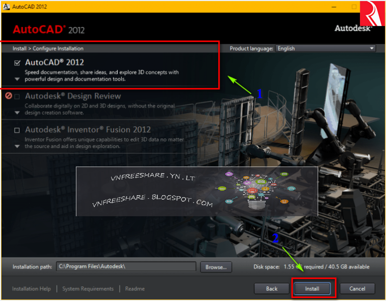 AutoCAD 2012 - Hướng Dẫn Cài Đặt Chi Tiết