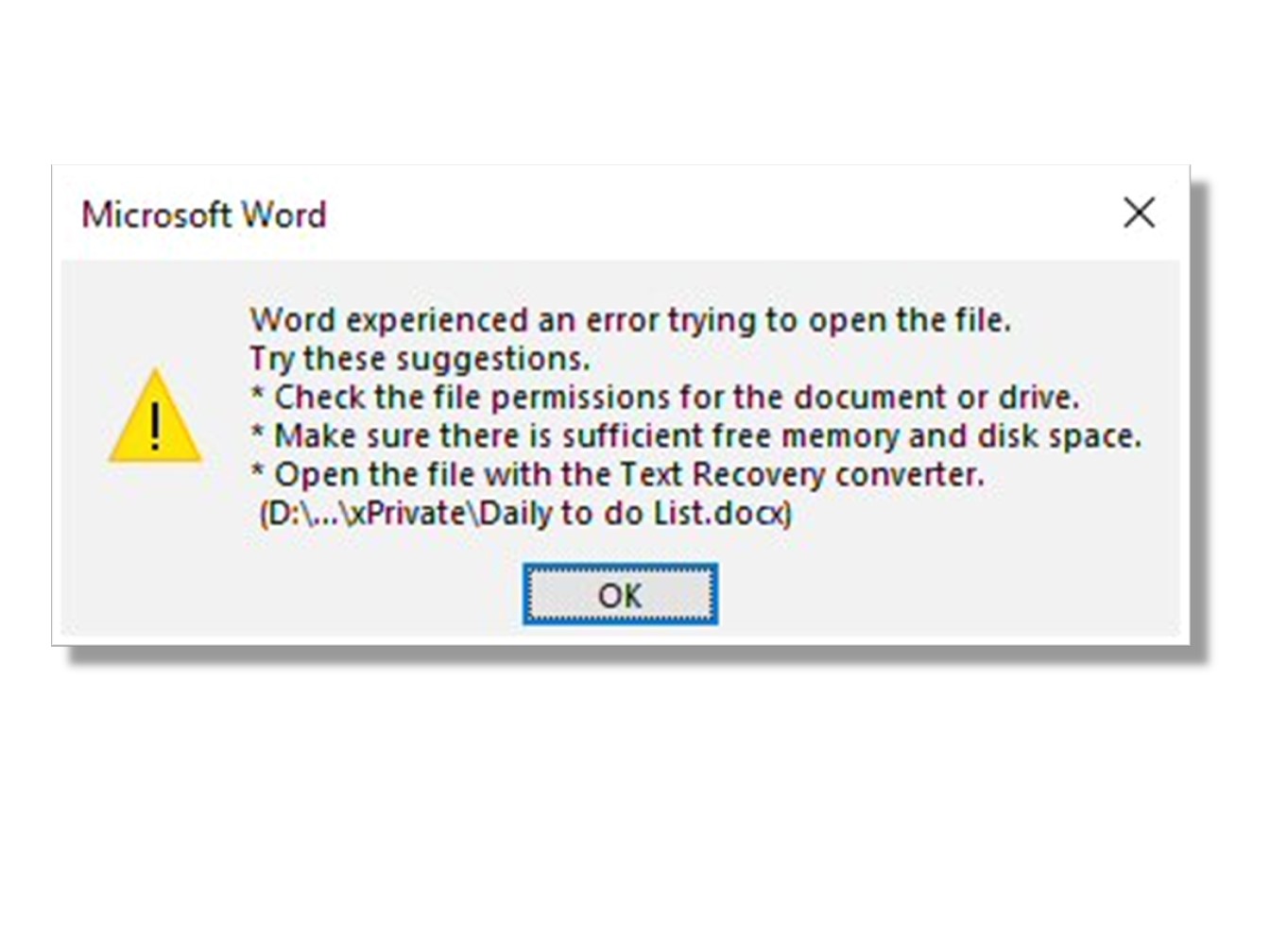 Sam Young: Word documents not opening