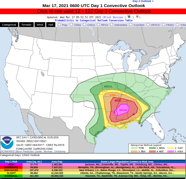 Avian Flu Diary: SPC Update: A High Risk Of Severe Storms Tonight ...