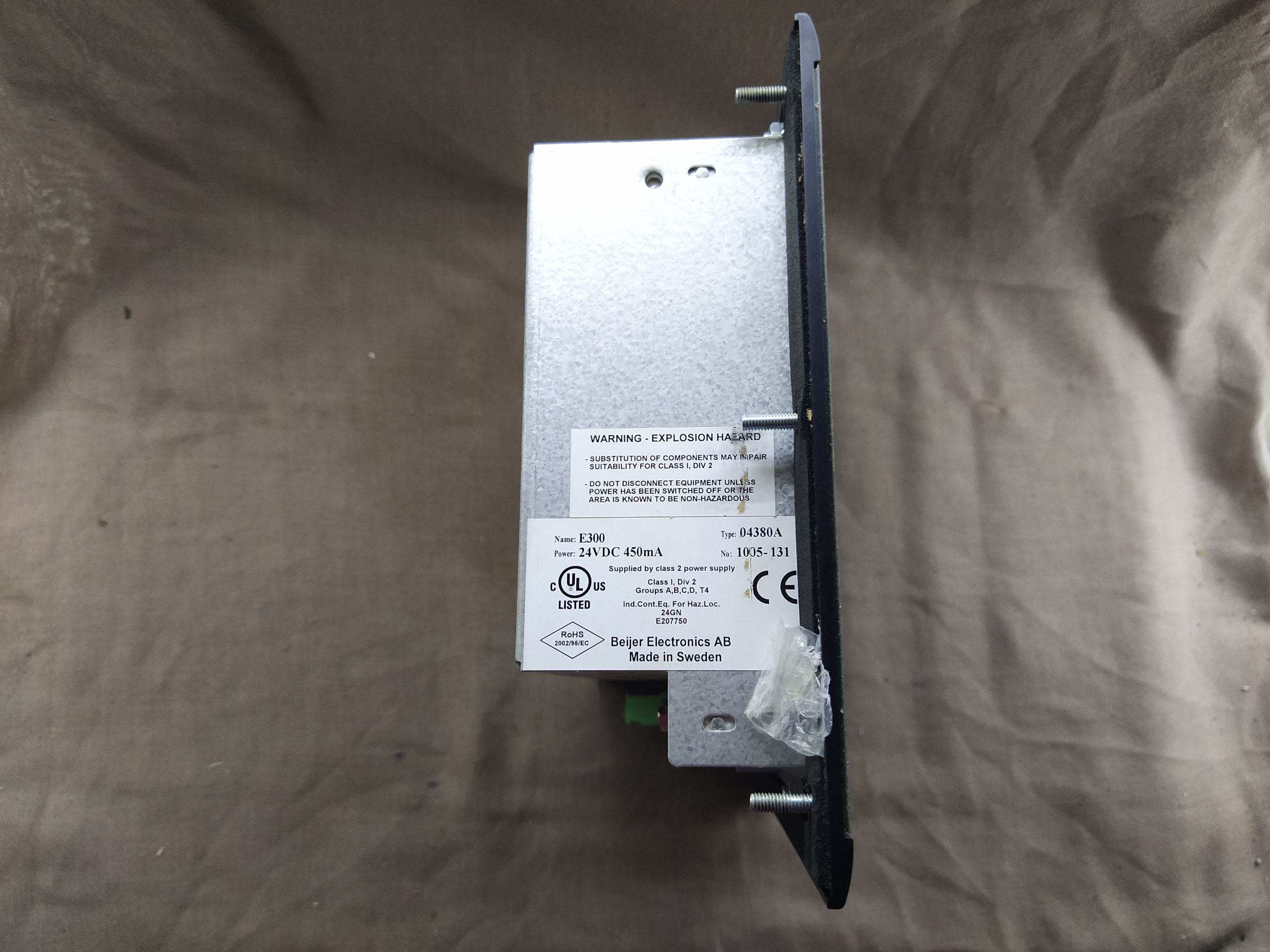 BEIJER E300 OPERATOR PANEL HMI 04380A 24VDC 450mA