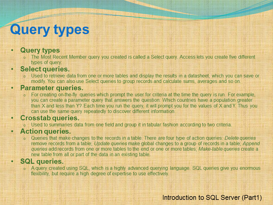 Sql Server knowledge sharing blog: Presentation -- Introduction to ...