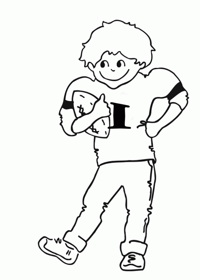 Kids Page: - Player Number 4 NFL Football - Coloring Pages