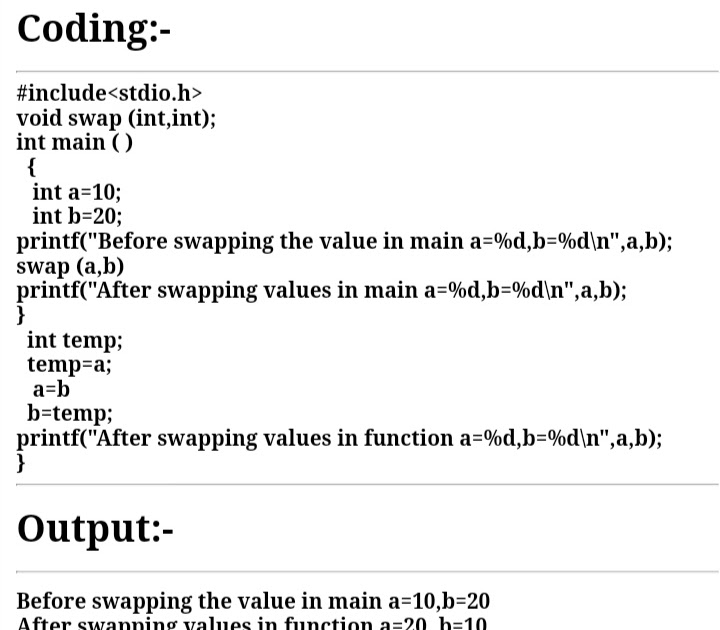 C program to Swap two numbers using Pointer