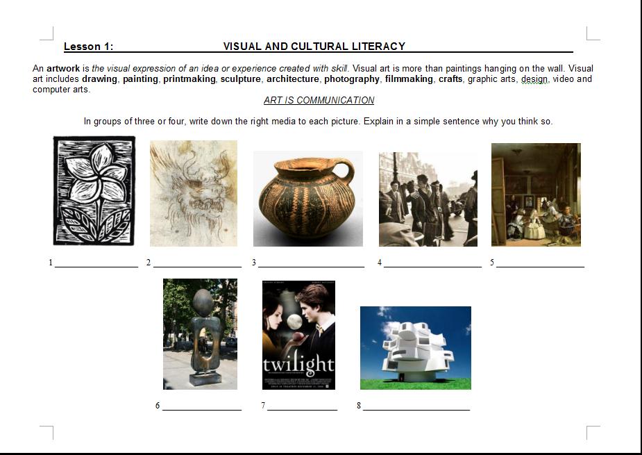 Visual Arts: Language Practice