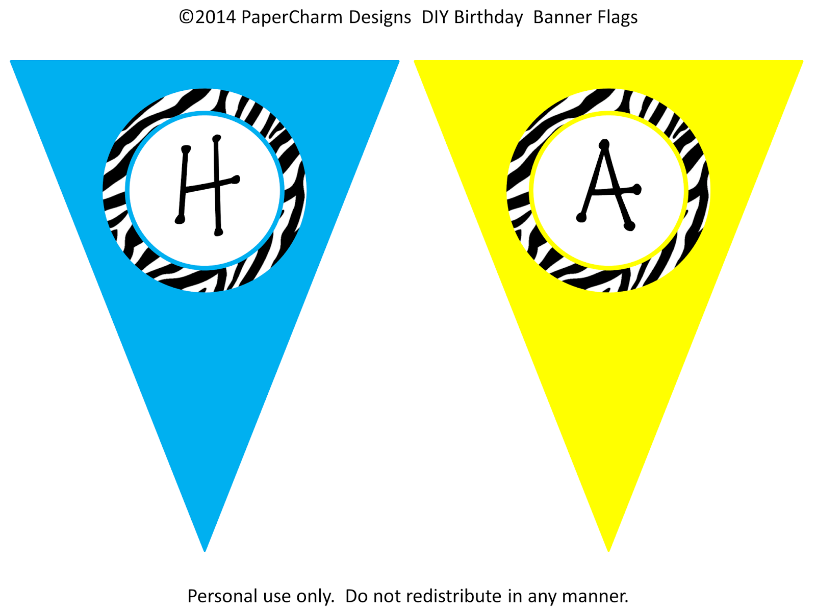 PaperCharm: Free Zebra Birthday Banners!
