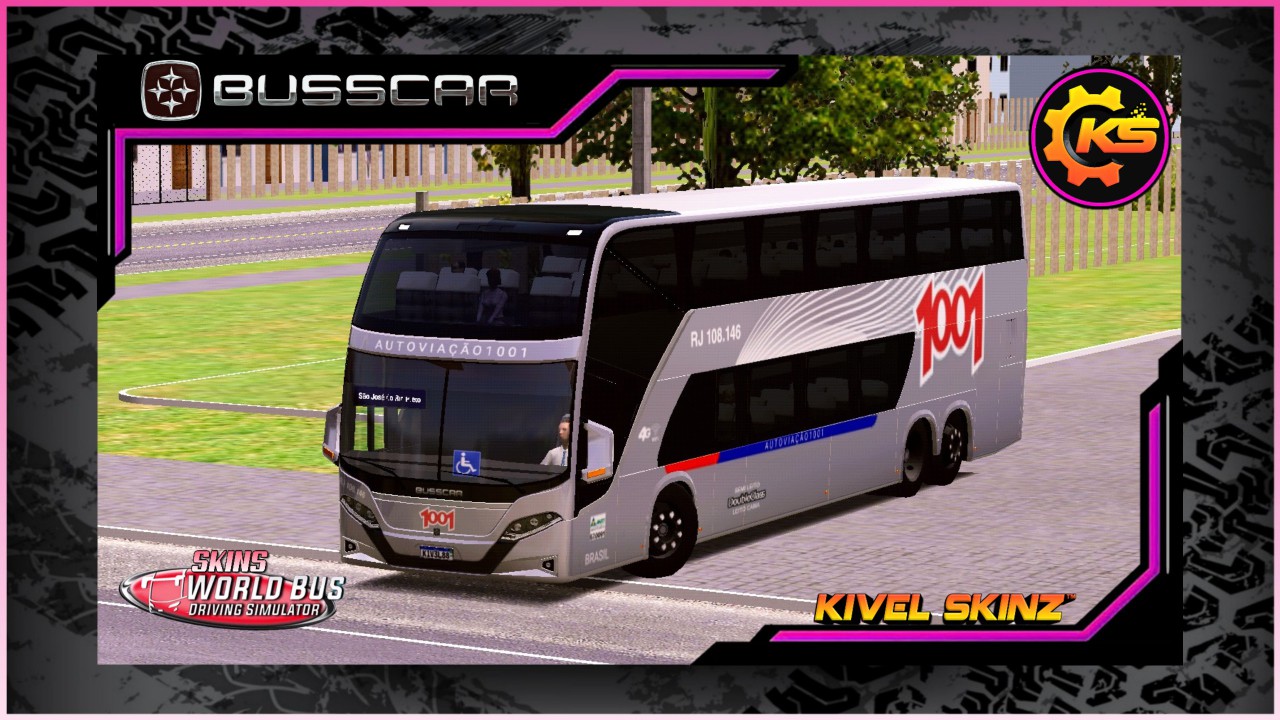 Skins World Bus Driving - Busscar Vissta Buss DD - Viação 1001