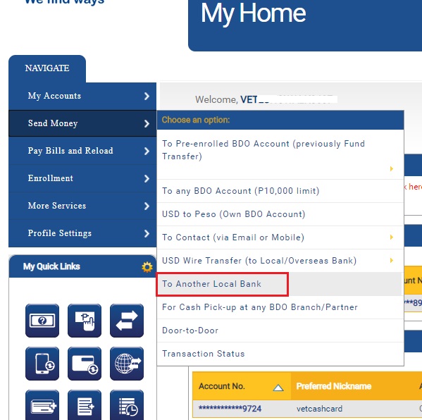 How to Send Money Through BDO Online to Another Local Bank