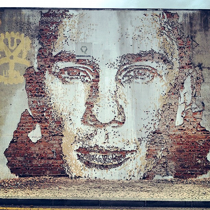 Vhils 新作ミューラル In アヴェイロ (ポルトガル)