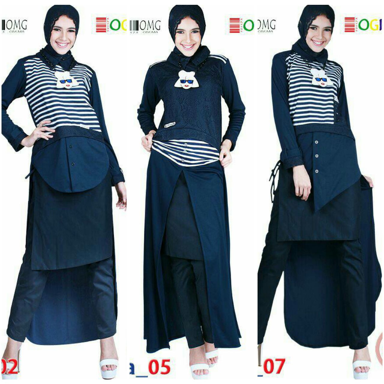 OMG baju muslim: Satu set rok celana dan long kardigan