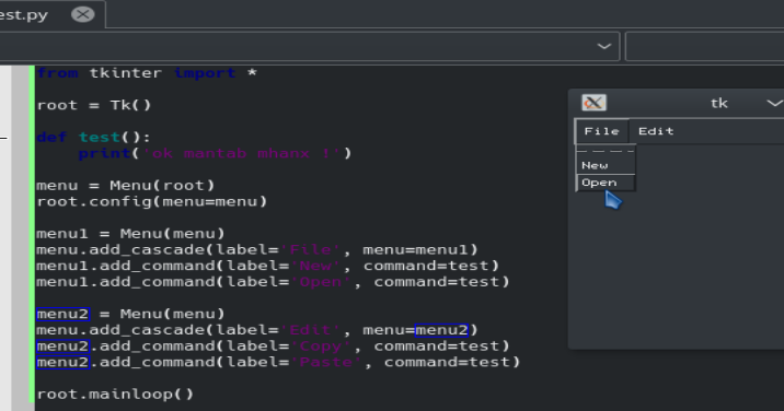 CARA MEMBUAT DROPDOWN MENU DENGAN TKINTER PYTHON3