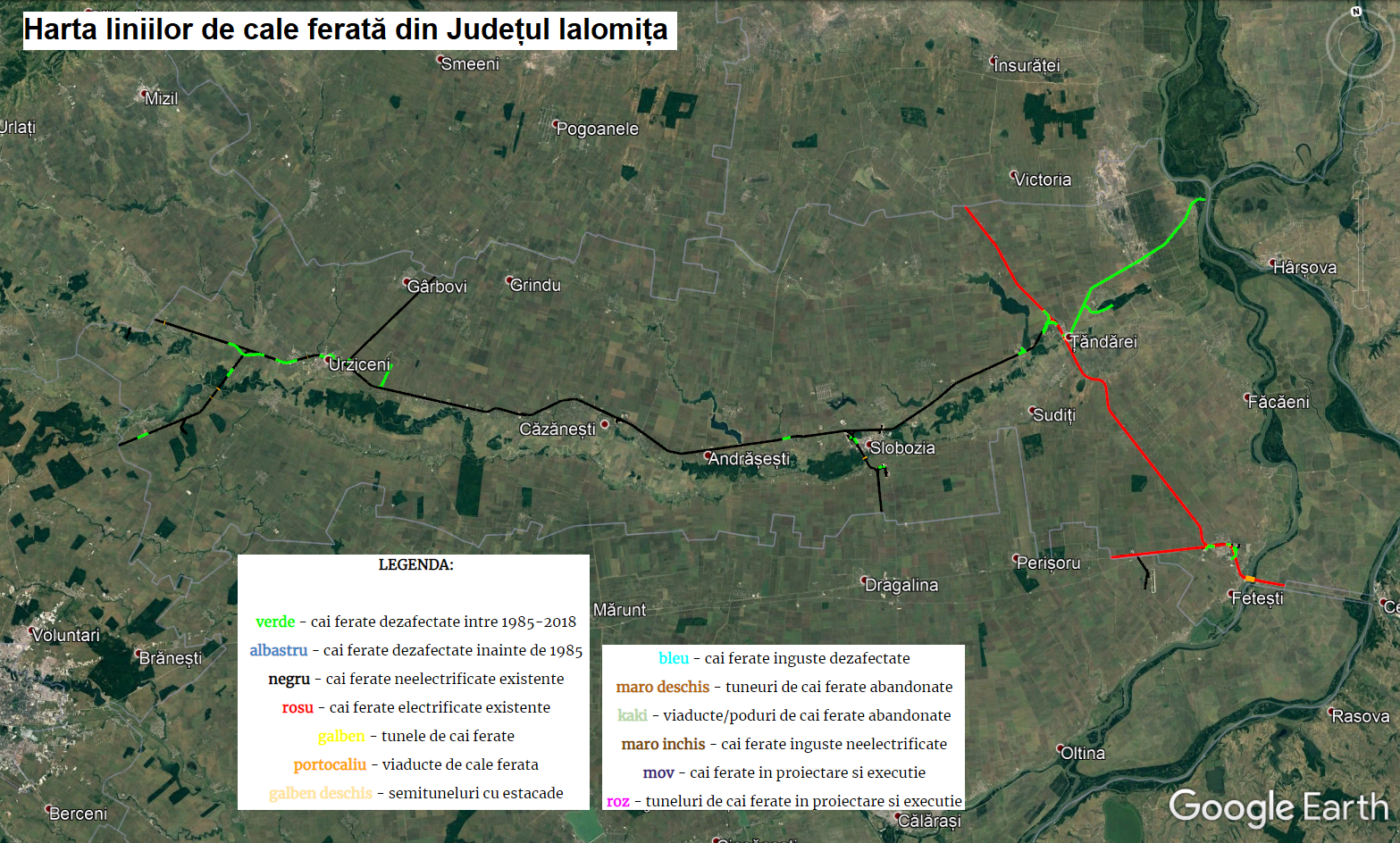Cai ferate din Ialomita, de la inceputuri pana in prezent.