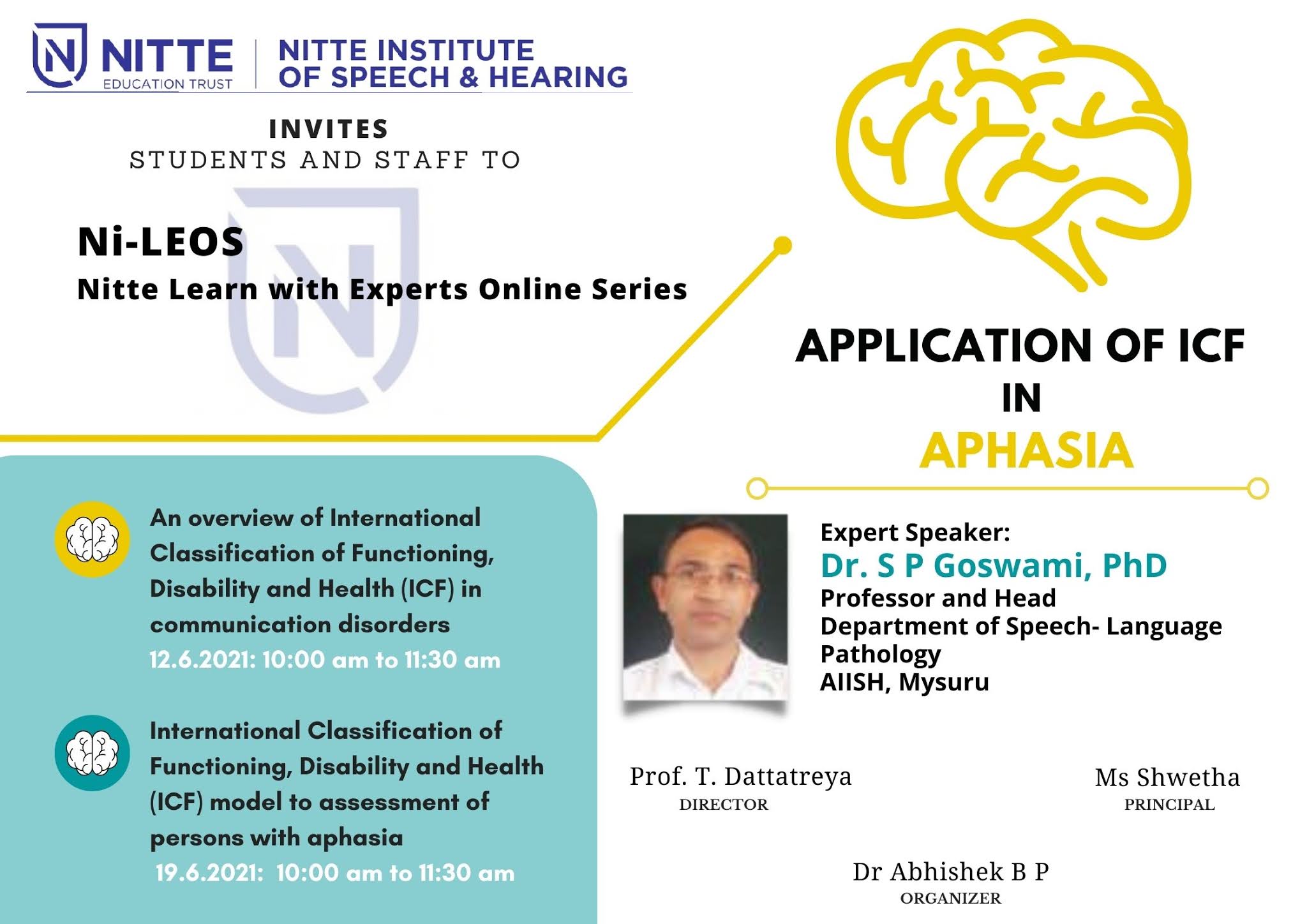 Nitte: News from NISH | Ni–LEOS: Application of ICF in Aphasia