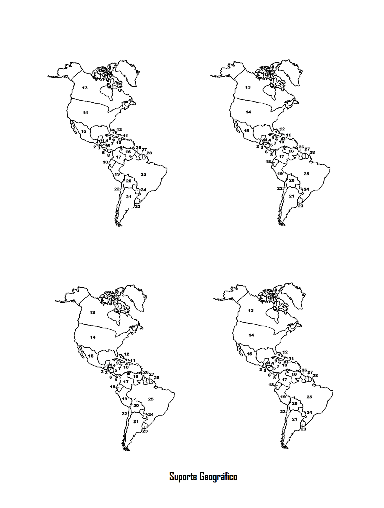 Mapa Continente Americano Para Colorir - EDUCA