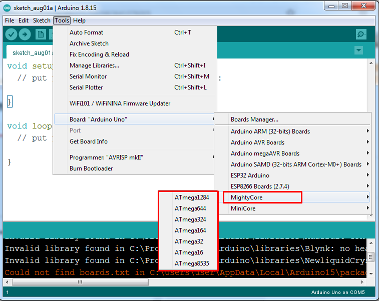 Cara Memprogram Board Arduino yang Menggunakan IC ATmega8535/16/32/164 ...
