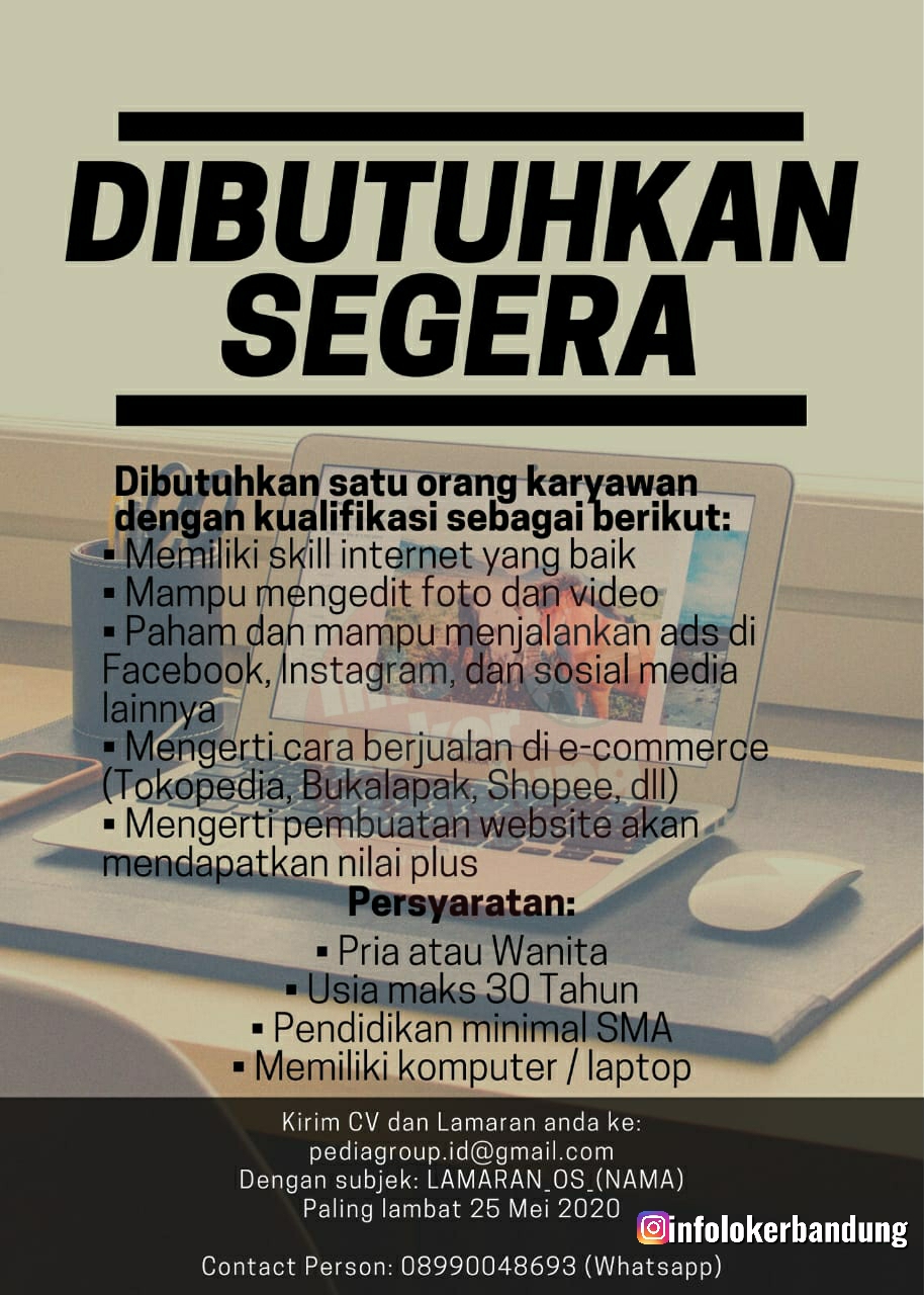 Lowongan Kerja Pedia Group Bandung Mei 2020 - Info Loker Bandung ... Lowongan Kerja Pedia Group Bandung Mei 2020 - Info Loker Bandung ...