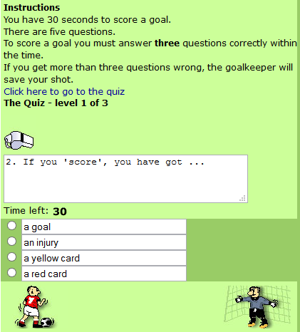 Sports Vocabulary - Intermediate