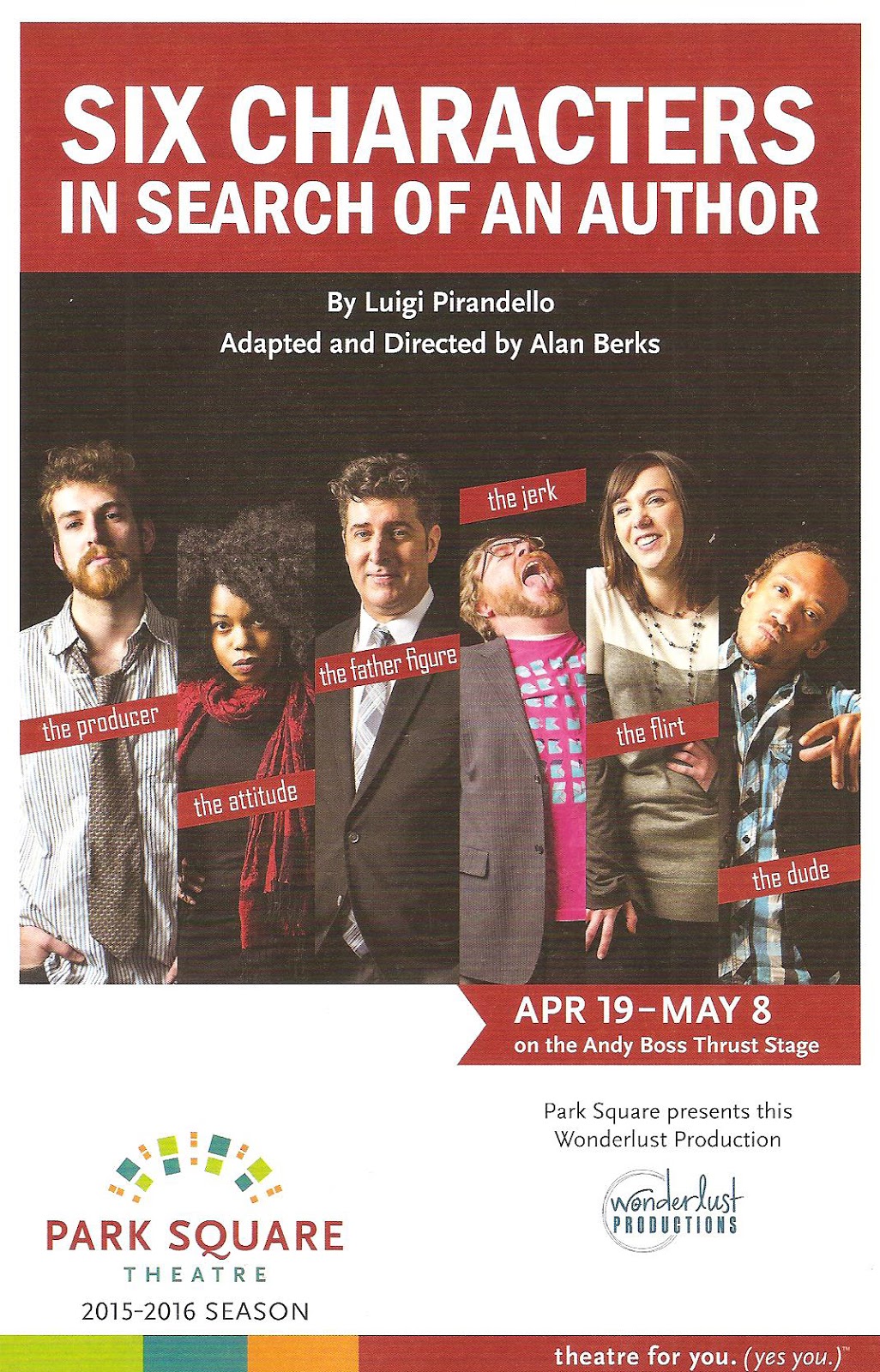 Cherry and Spoon: "Six Characters in Search of an Author" at Park ...