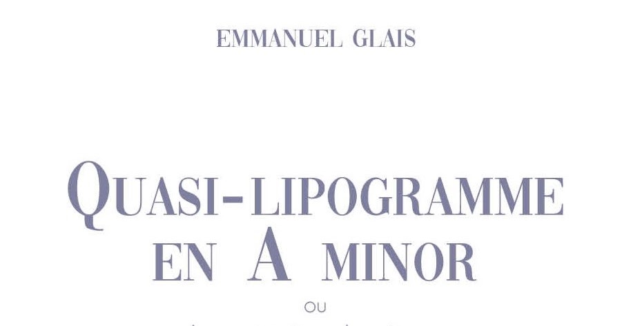Quasi-lipogramme en A minor