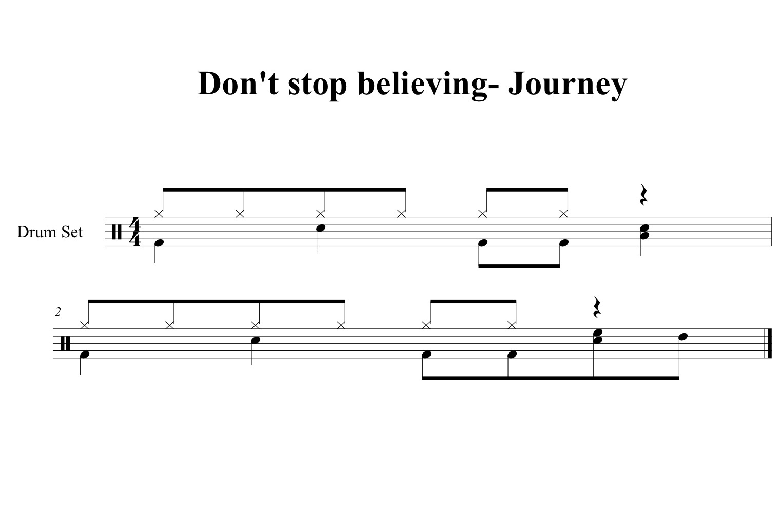 Drum Lessons: "Don't Stop Believeing"-Journey