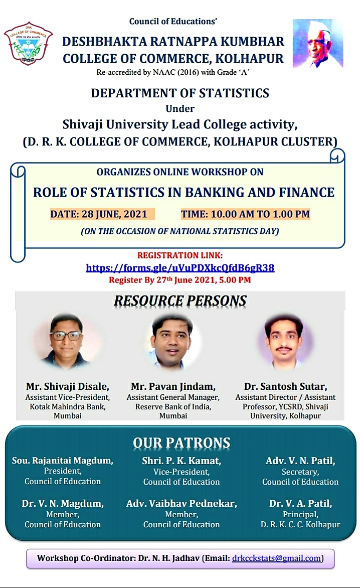 Department of Statistics, D.R.K. College of Commerce, Kolhapur: 2021