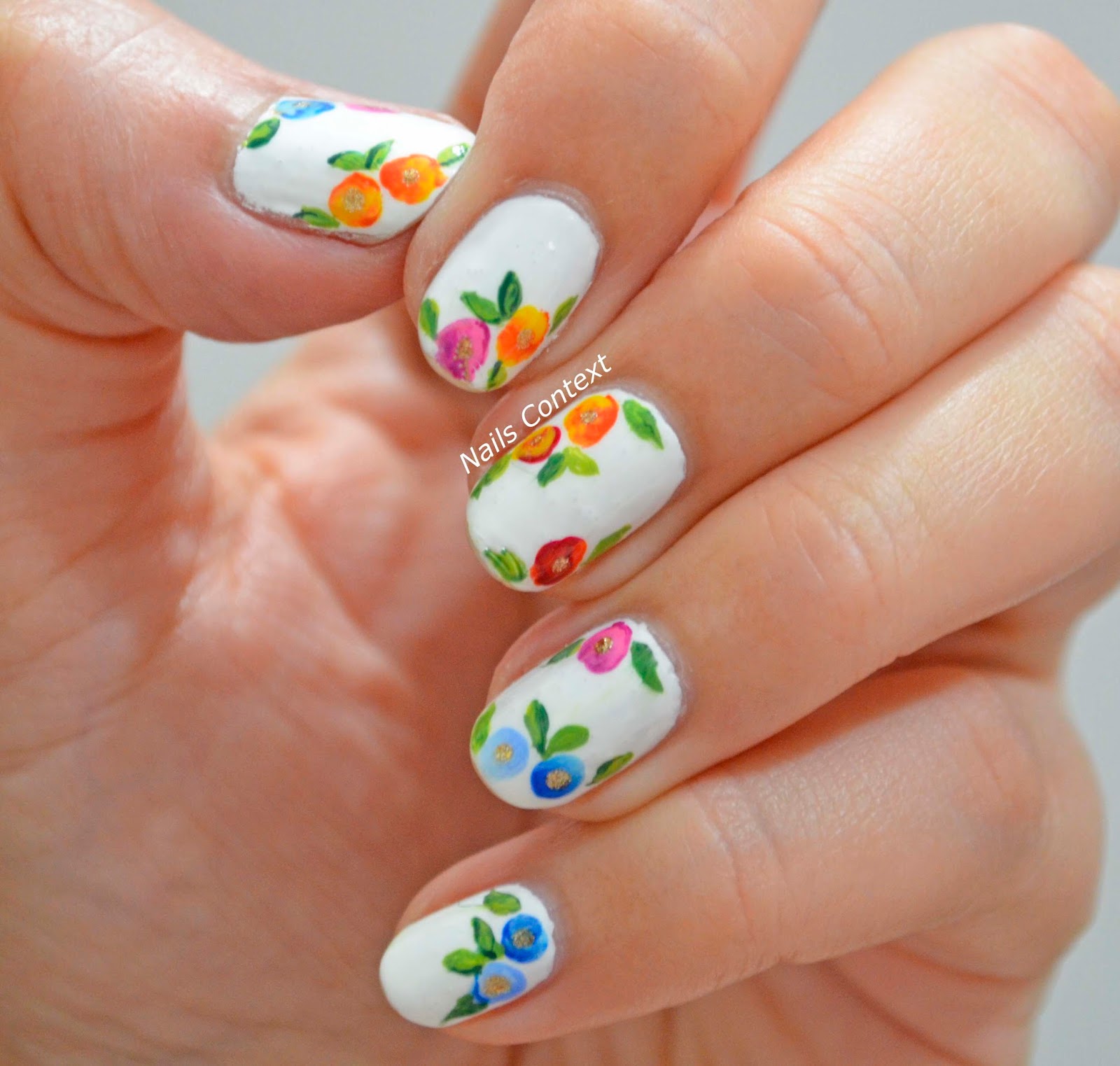 Nails Context: Watercolor florals