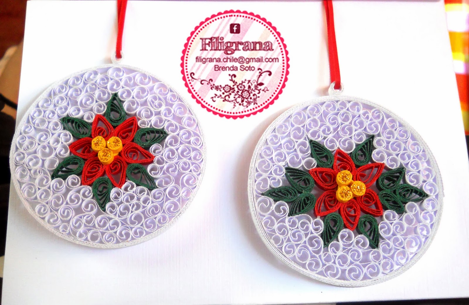 Filigrana - Quilling en Chile: Adorno de Navidad en filigrana (quilling)