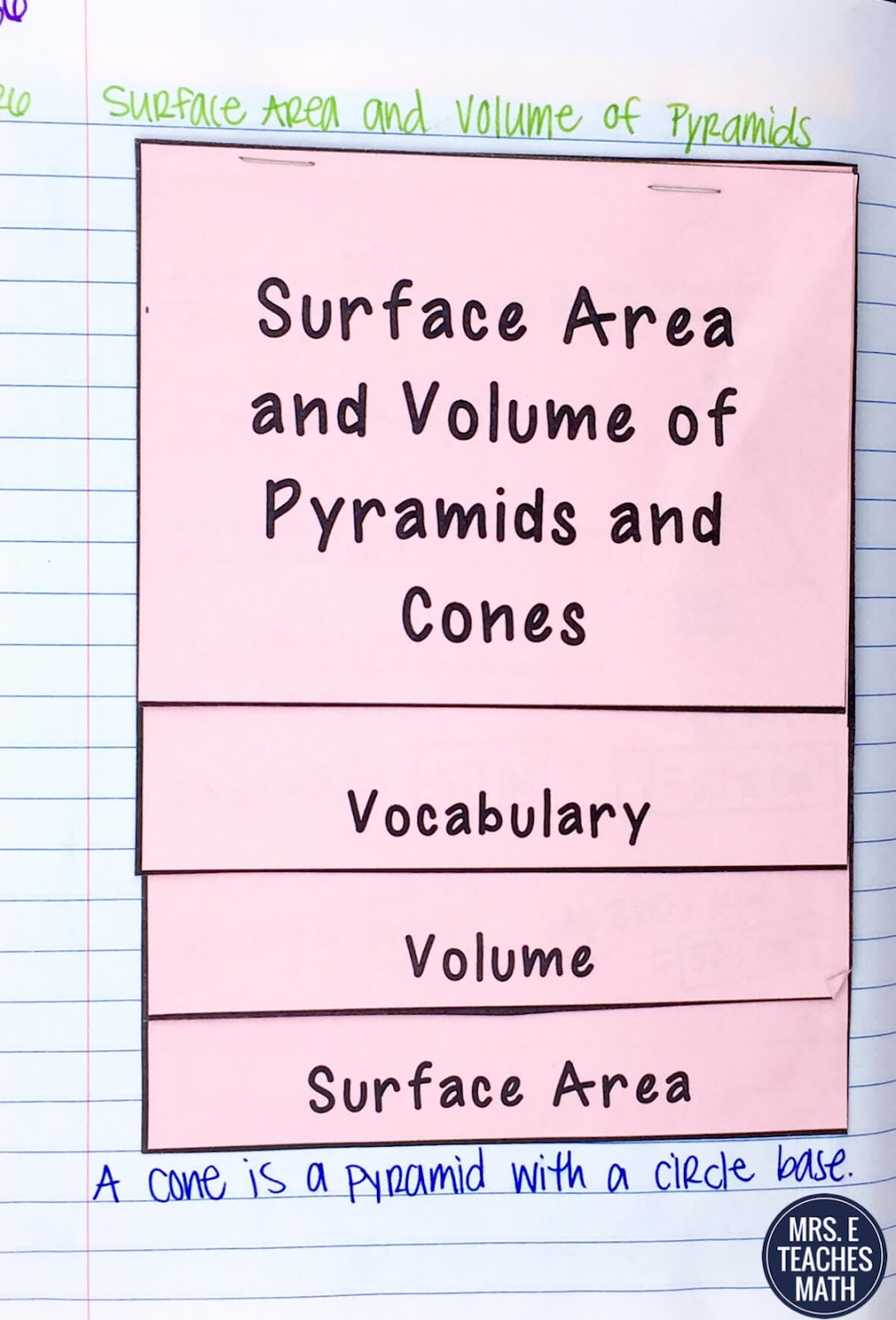 Surface Area and Volume INB Pages | Mrs. E Teaches Math