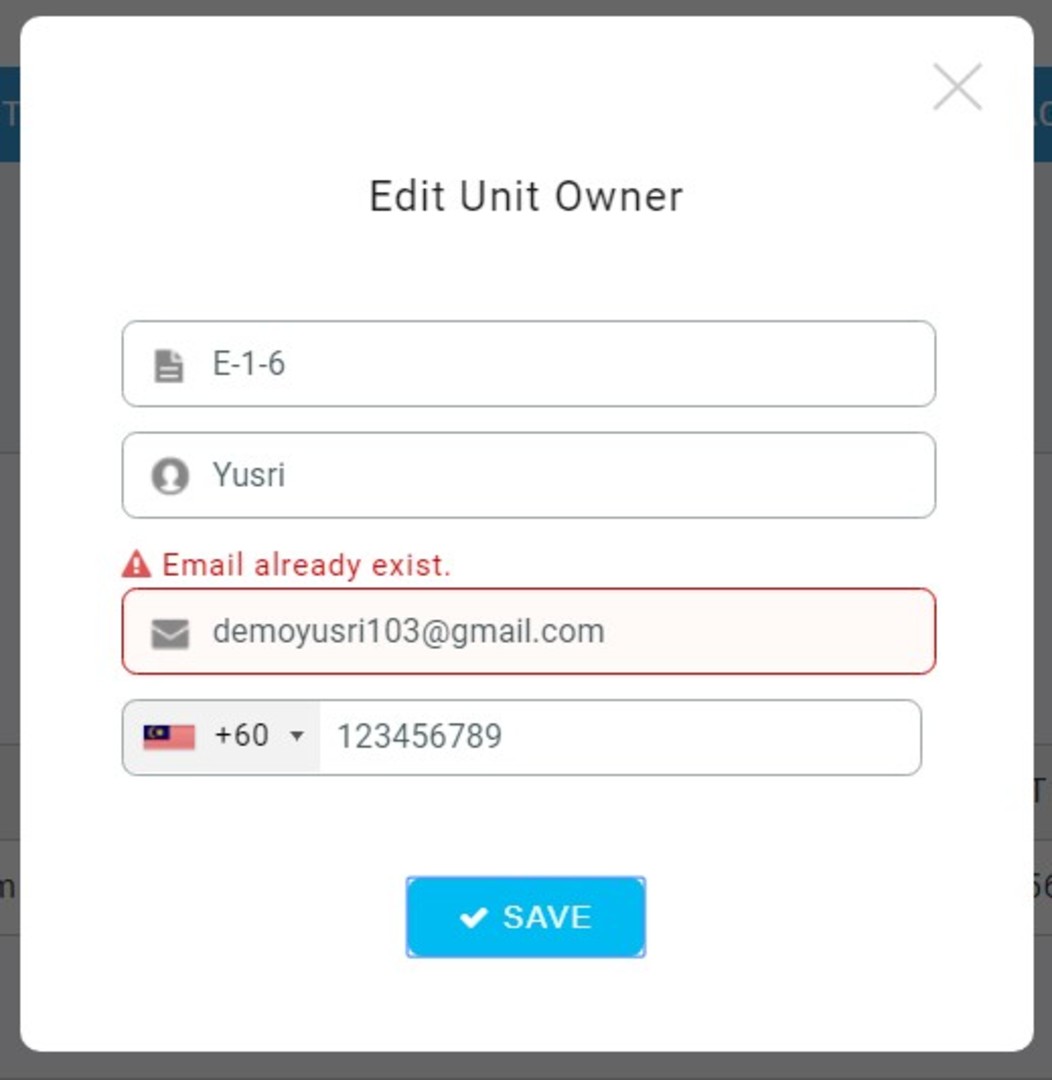 Manage Unit - Error “Email Already Exist” Explained for i-Neighbour ...