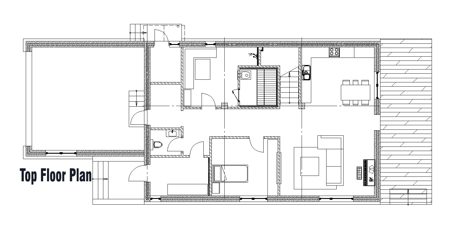 Single Unit Modern House Plans | Elevation | Section | AutoCAD dwg file ...