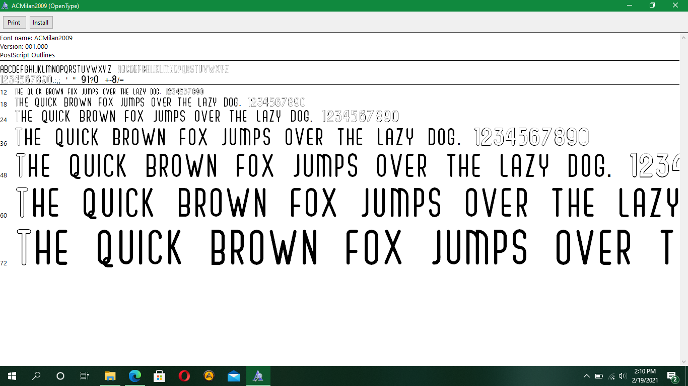 AC Milan 2009-2010 Font