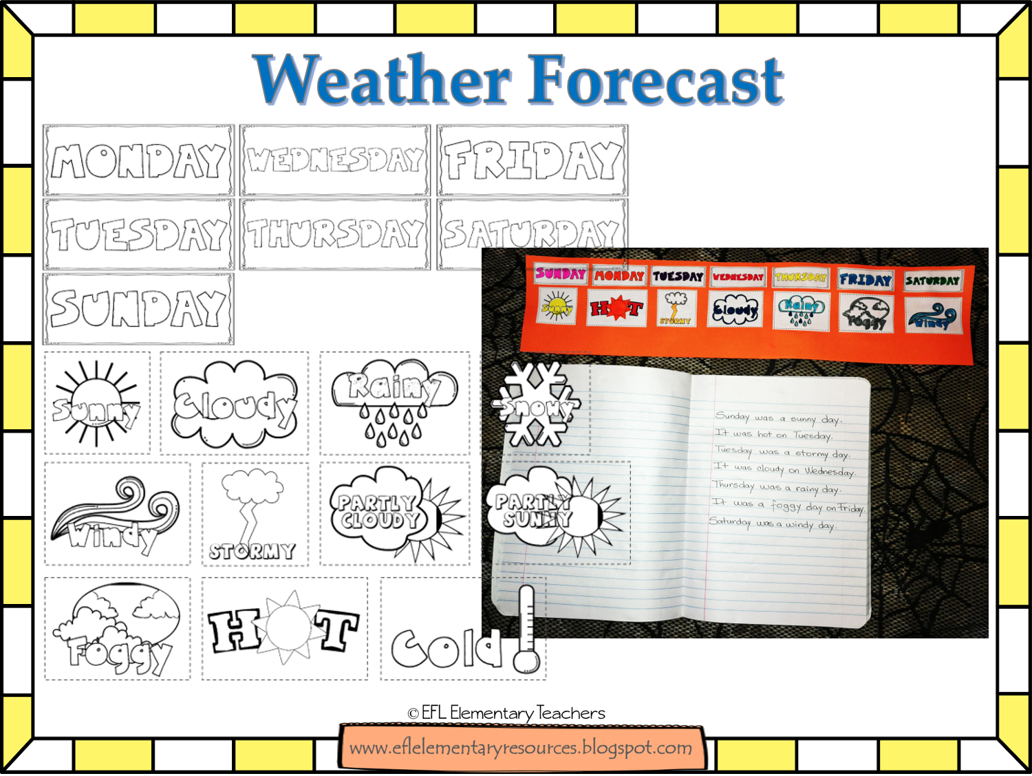 EFL Elementary Teachers: The Weather was –Simple past of verb to be