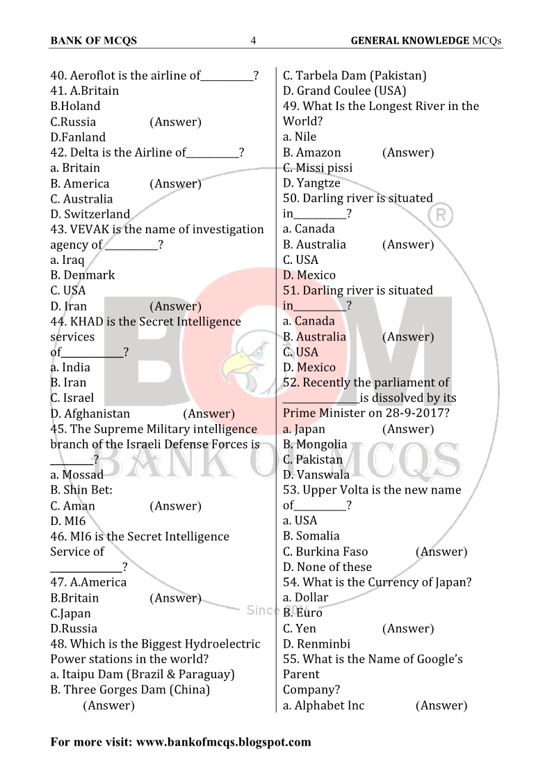 General Knowledge MCQs general-knowledge-mcqs