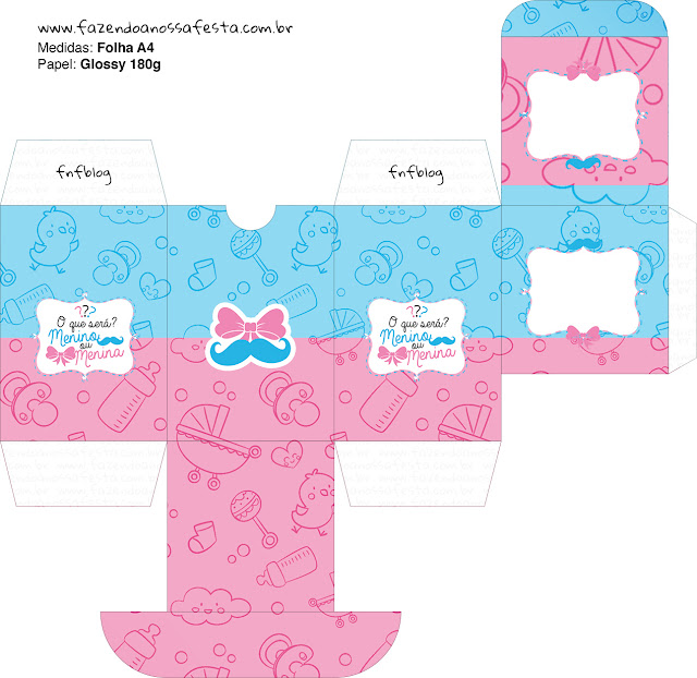 Gender Reveal Party: Free Printable Boxes. - Oh My Baby!