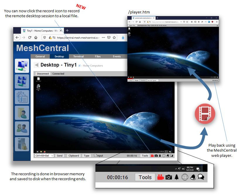 MeshCentral - Recording, Deepin Linux, Device Details