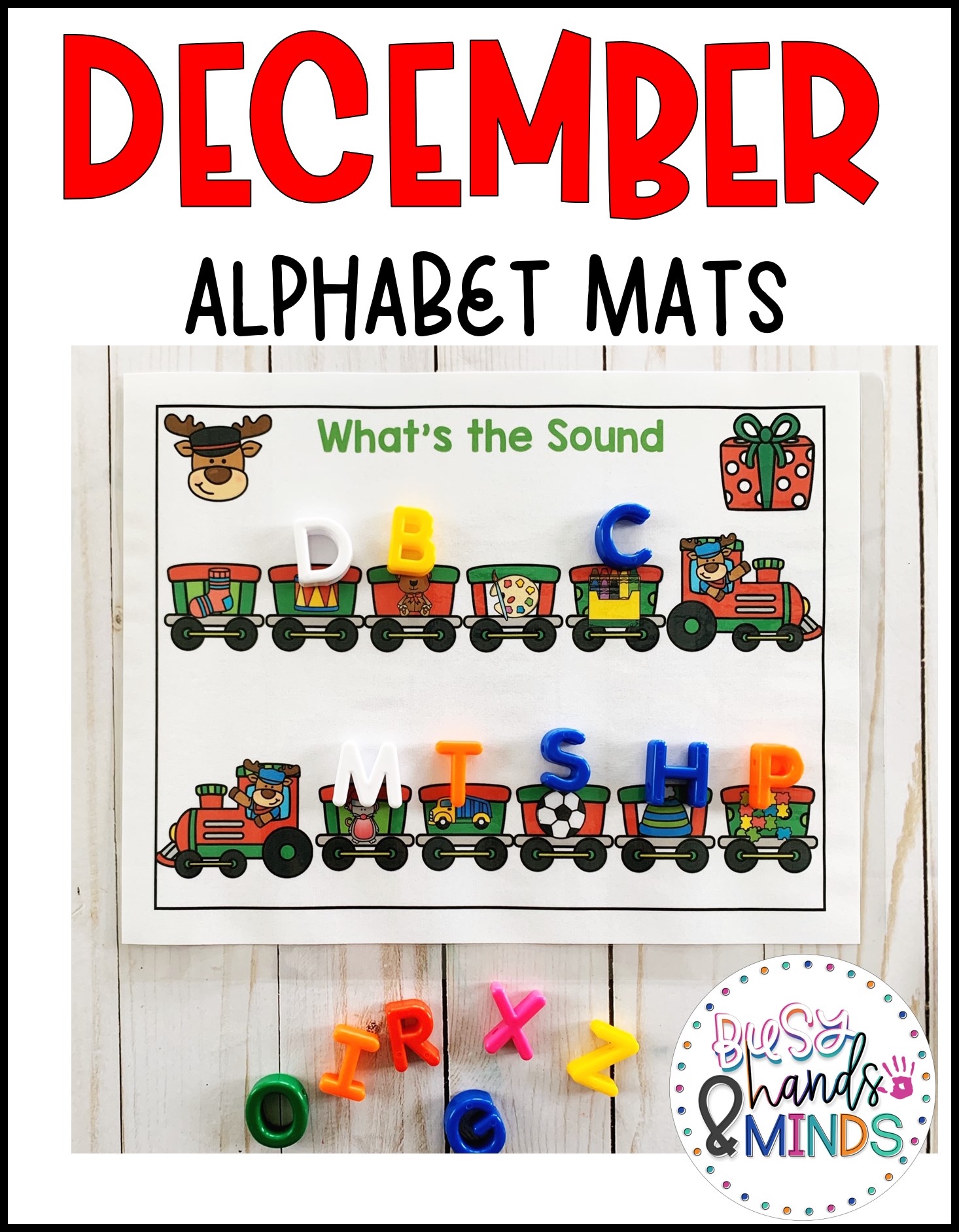 December Alphabet Mats for Preschool | Busy Hands and Minds