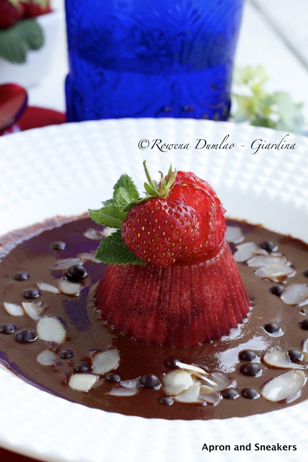 Strawberry Jelly in Chocolate Marsala Sauce