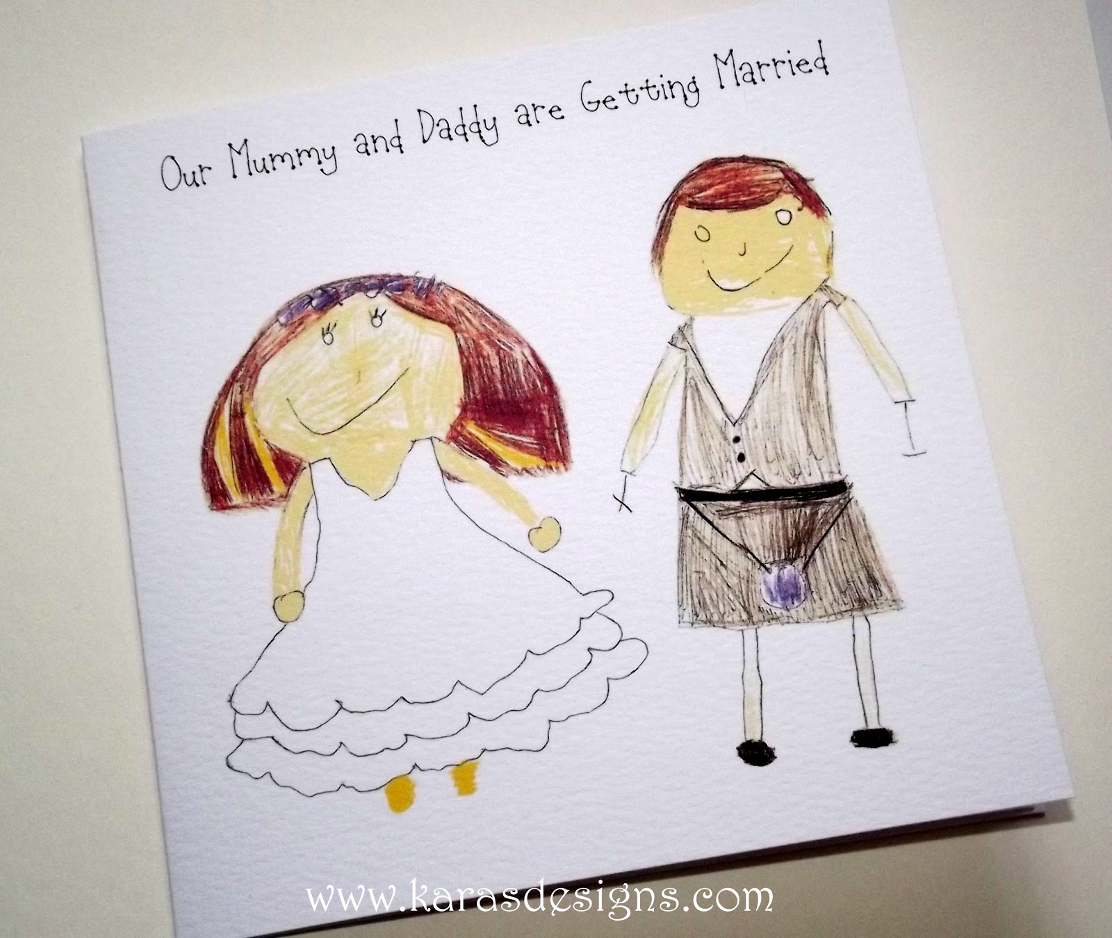 www.karasdesigns.com: Kids Drawn Wedding Invites.