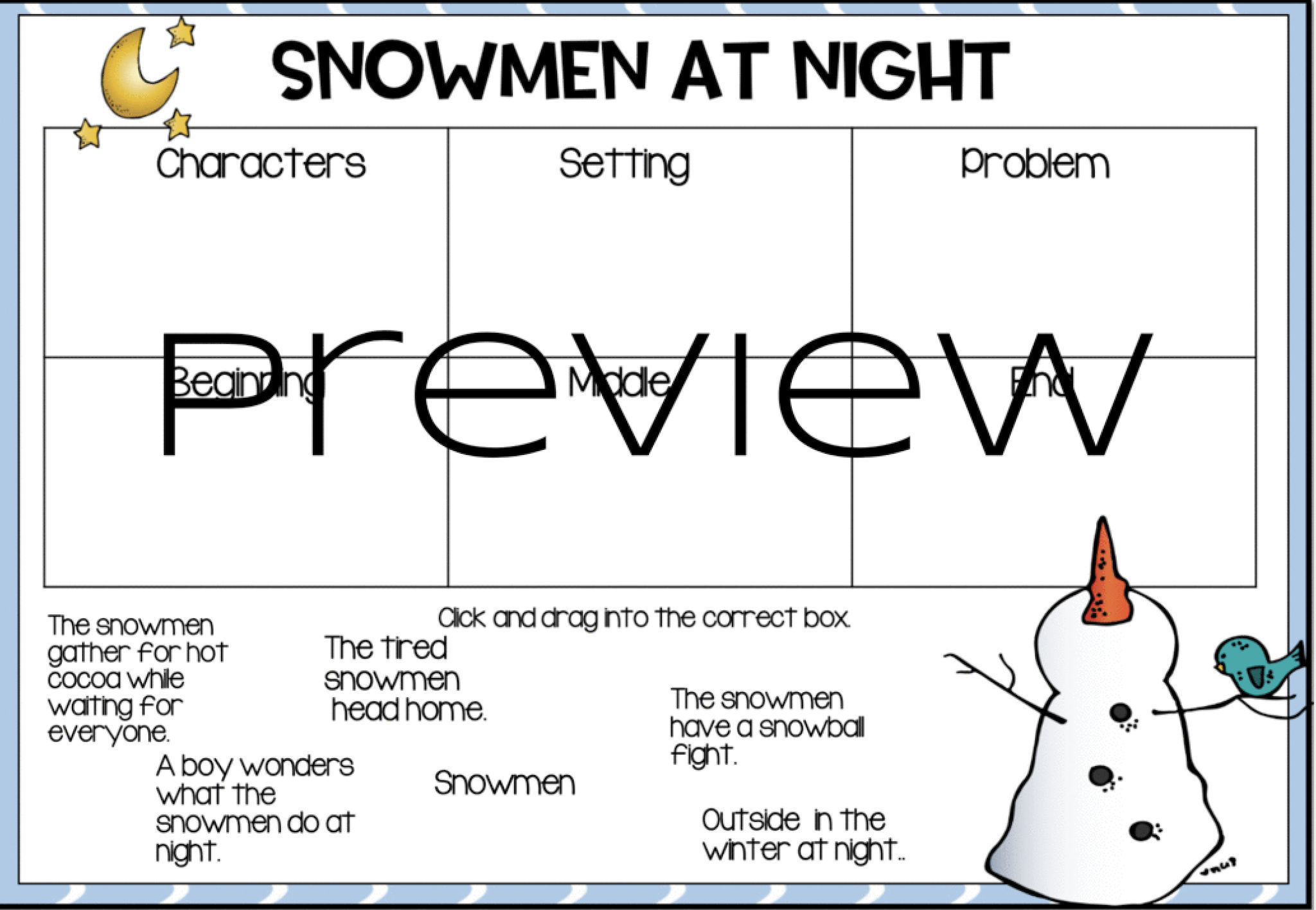 1st Grade Hip Hip Hooray!: Snowmen at night, at work and all year!!