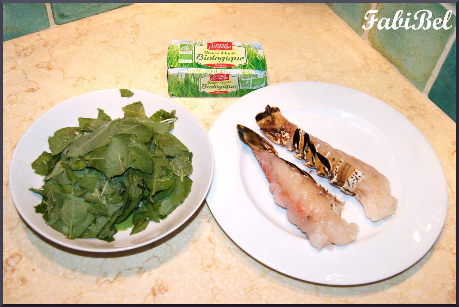 Pipounet et Poupinette: Queues de langoustes au beurre de basilic.