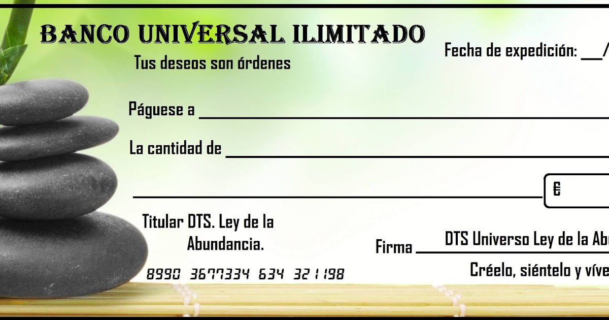 Tarotista España: El RITUAL: PEDIR AL UNIVERSO EL CHEQUE DE LA ABUNDANCIA