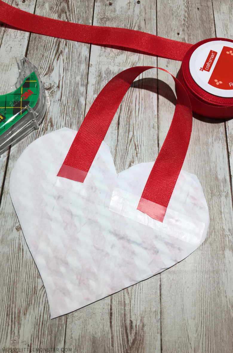 Hanging Heart Craft - heart template included! - Messy Little Monster