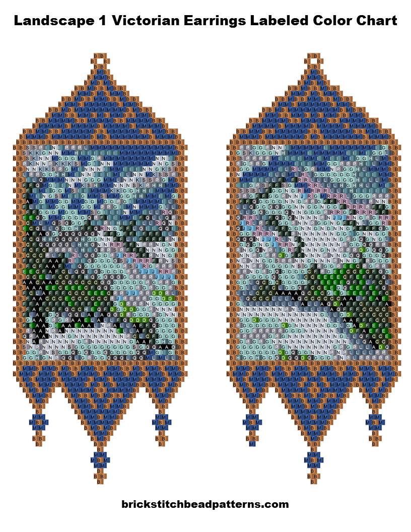 Brick Stitch Bead Patterns Journal: Free Victorian Landscape 1 Earrings ...